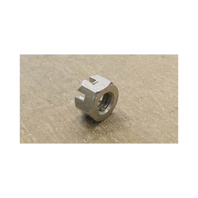 Ecrou cranté de blocage de liaison de fourche